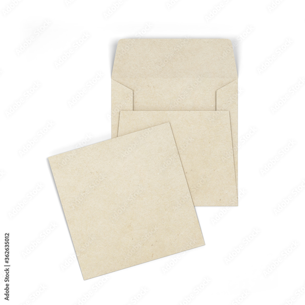 Blank paper square envelope mockup Stock Illustration | Adobe Stock