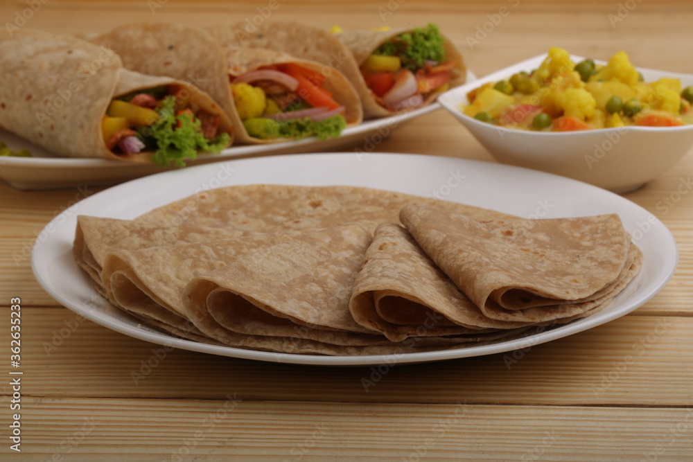 Chapathi_ Indian flat bread Stock Photo | Adobe Stock