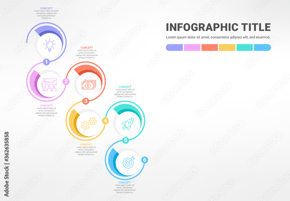 Colorful Infographic Layout Stock Template | Adobe Stock