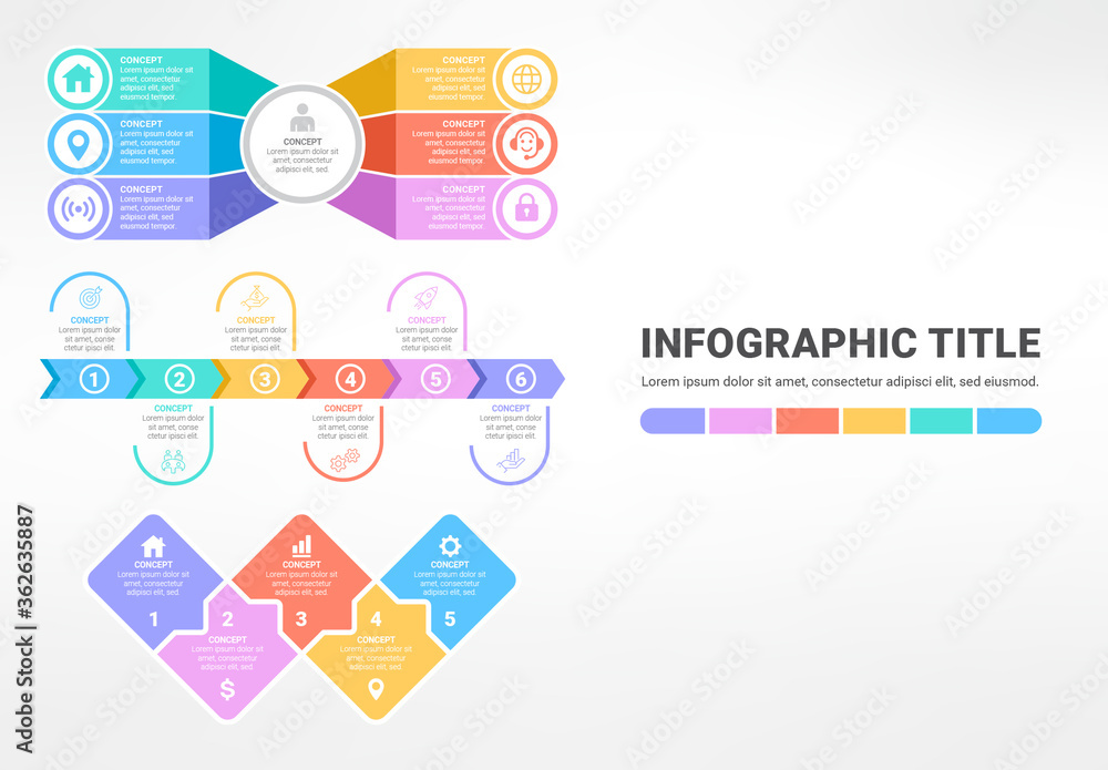 Colorful Infographic Layout Stock Template | Adobe Stock
