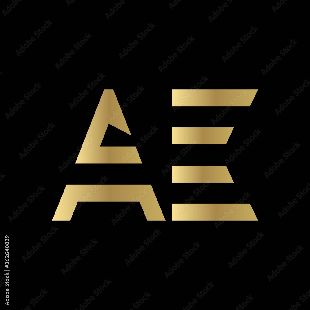 AE Logo Design Business Typography Vector Template. Creative Linked ...