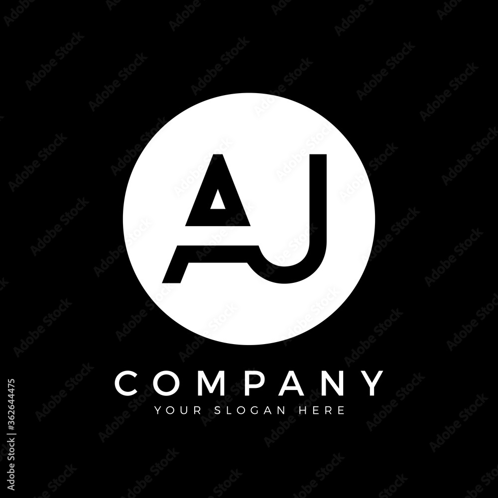 AJ Logo Design Business Typography Vector Template. Creative Linked ...