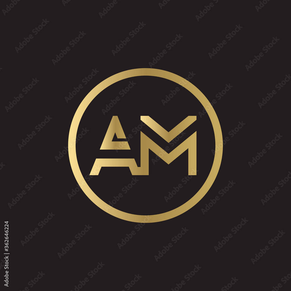 Vetor de AM Logo Design Business Typography Vector Template. Creative ...