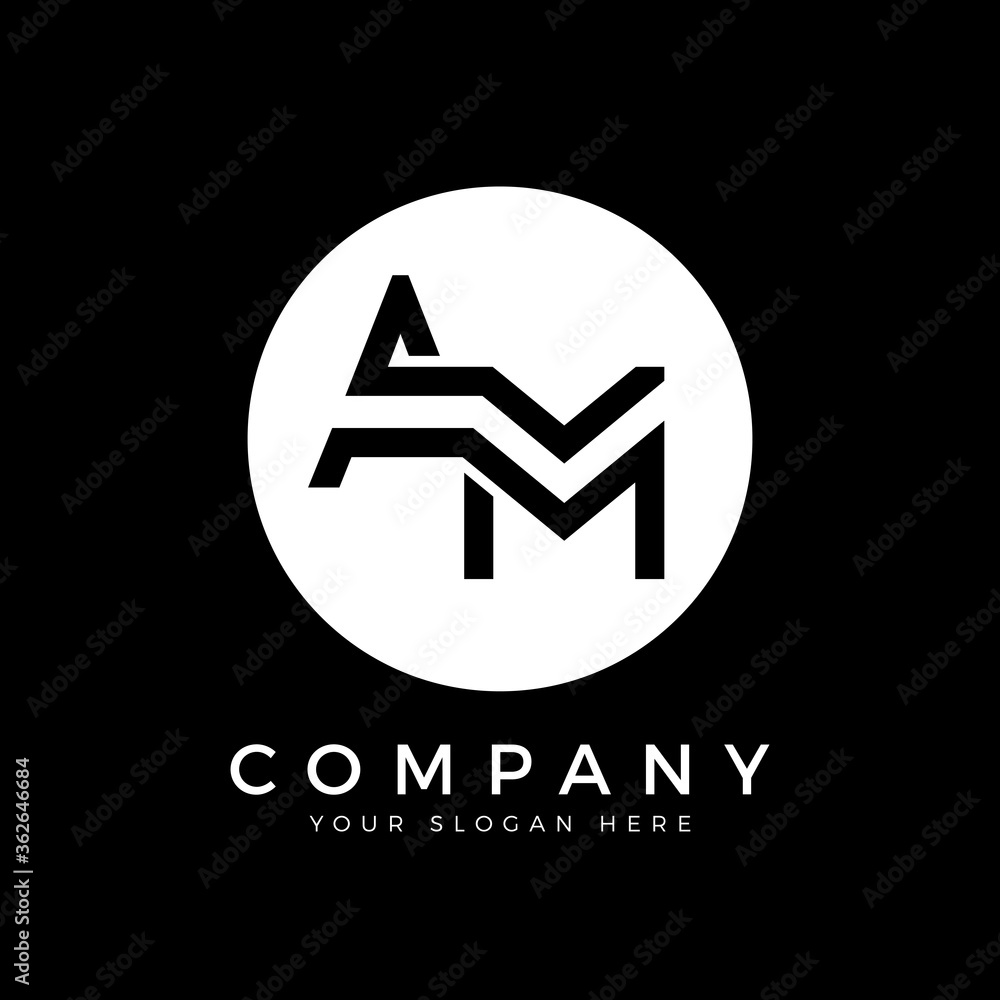AM Logo Design Business Typography Vector Template. Creative Linked ...