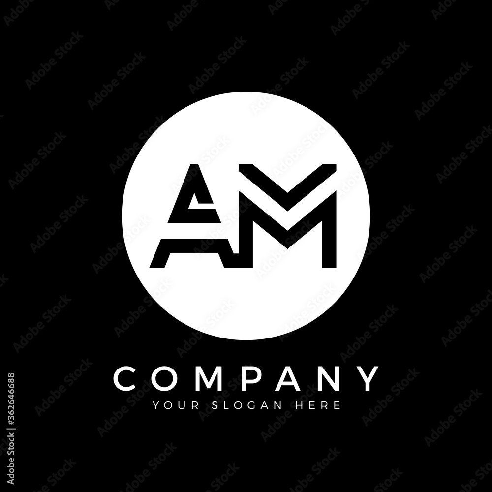 Vecteur Stock AM Logo Design Business Typography Vector Template ...