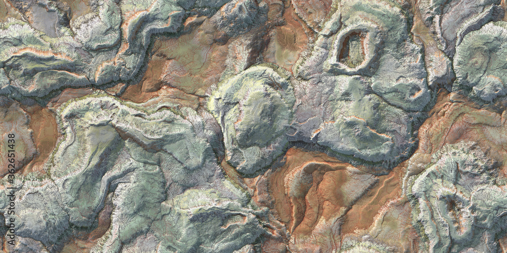 Salt rocky hills field landform from above view backdrop. Landscape ...