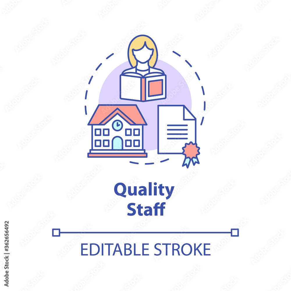 Quality staff concept icon.Teaching personnel. Preschool education ...