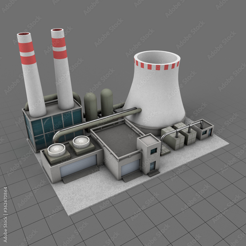 Power plant Stock 3D asset | Adobe Stock