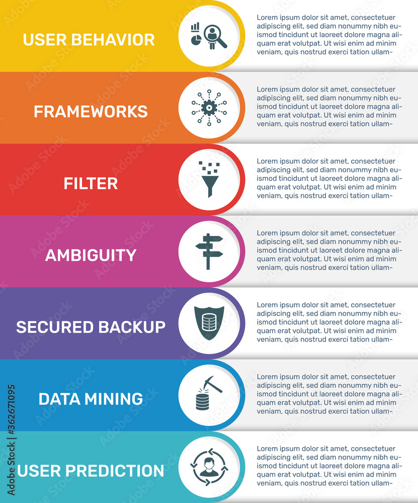 Vector Infographic banner template Big Data. Modern flat color design ...