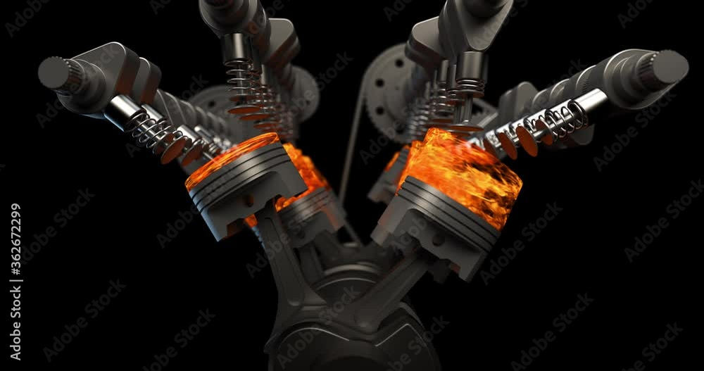 Vídeo do Stock: Powerful V8 Engine. Pistons And Crankshaft In Motion ...