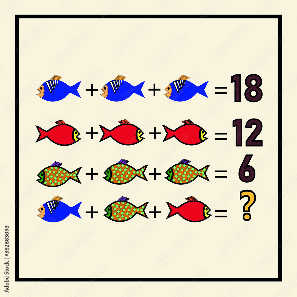 Mathematical riddle. Children funny riddle entertainment. Sheet right ...