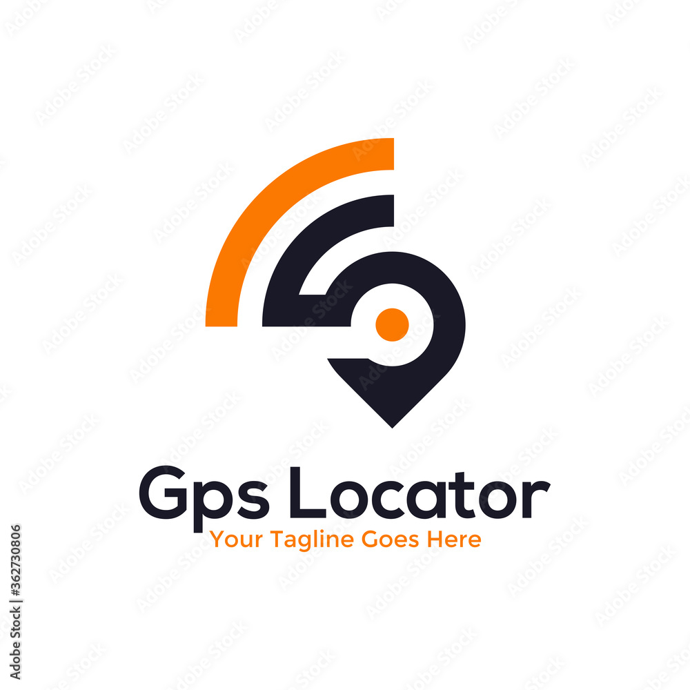 Wireless pin location logo design concept. Locator icon. Pin maps logo ...
