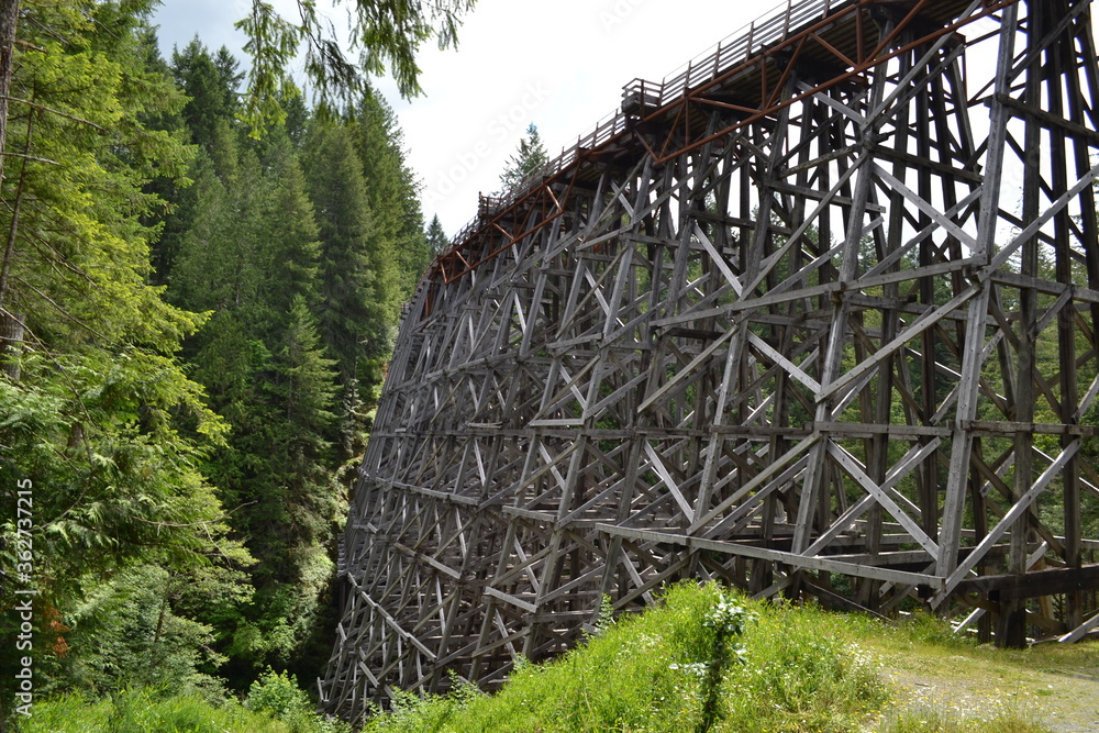 Kinsol Trestle left side view. Located on Vancouver Island. Stock Photo ...