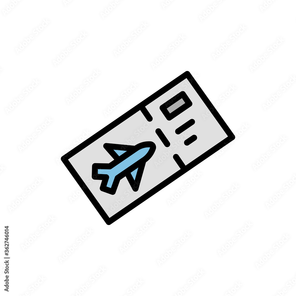 Ticket, flying, travel icon. Simple color with outline vector elements ...