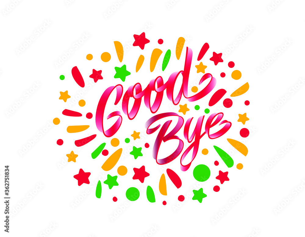 Good Bye lettering. Handwritten modern calligraphy, brush painted ...