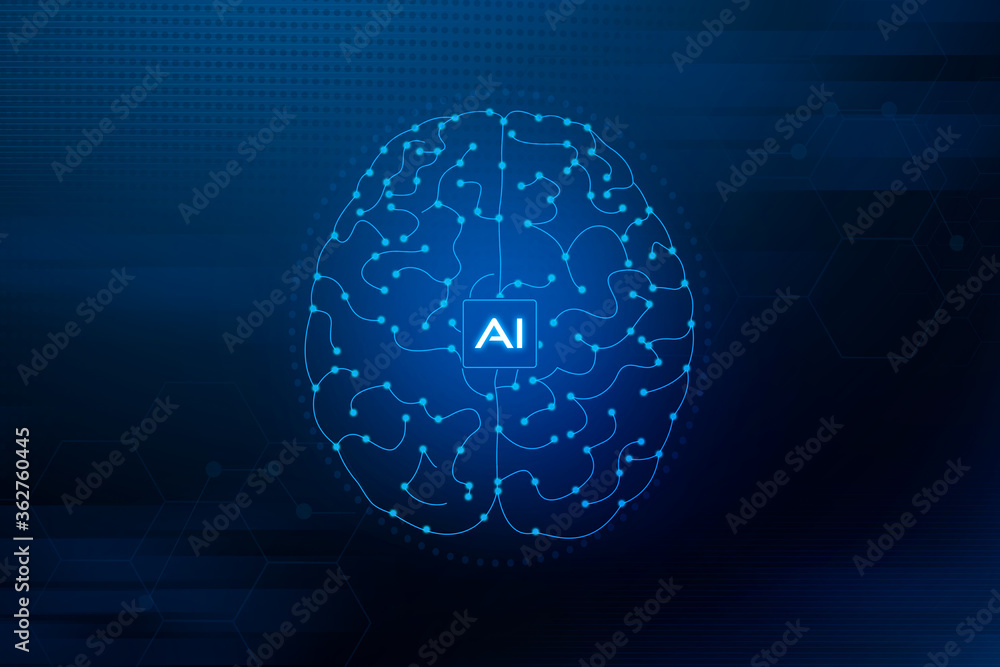 Ai Brain Communication and Futuristic Technology Concept. Artificial ...