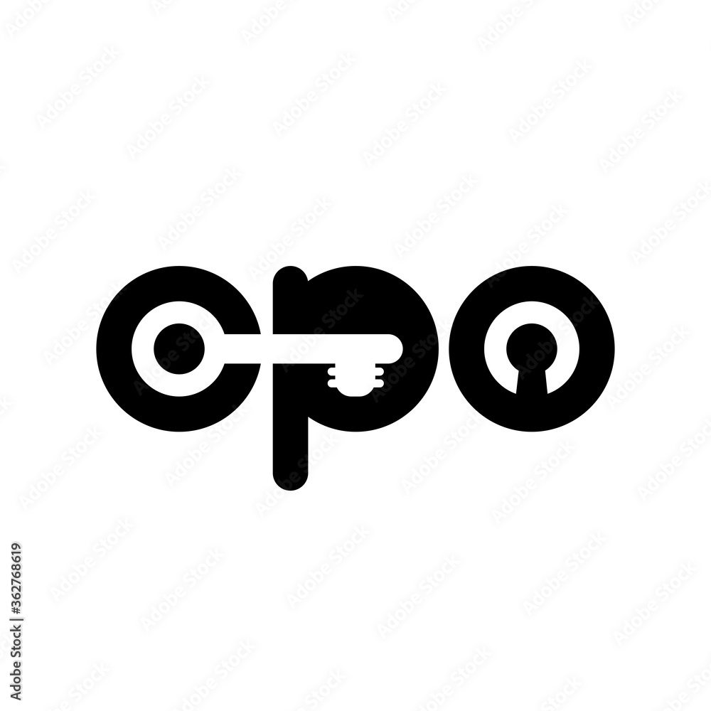 cpo concept. cost per order. key and lock. smart vector logo ...