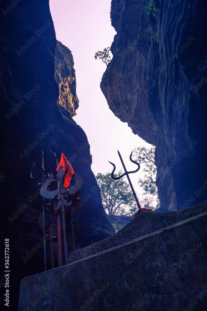 View of Jatashankar Cave (Shiva temple) at Pachmarhi, Madhya Pradesh ...
