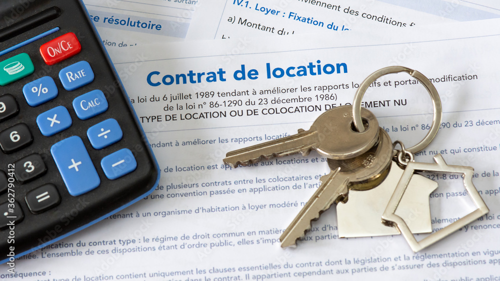 Immobilier : contrat français de location de logement (bail de location ...