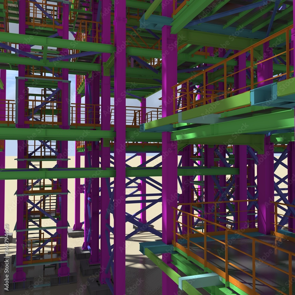 Structural BIM model of a large industrial building. Presentation of ...