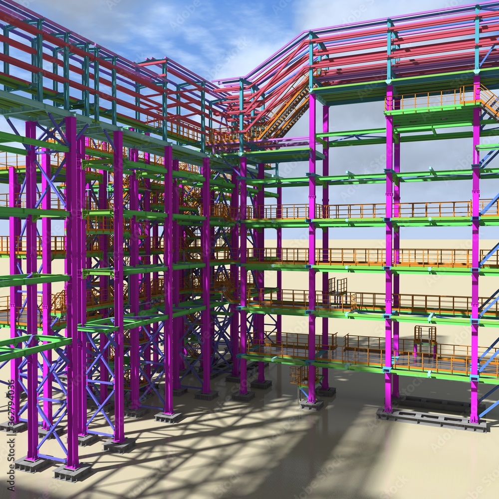 Structural BIM model of a large industrial building. Presentation of ...