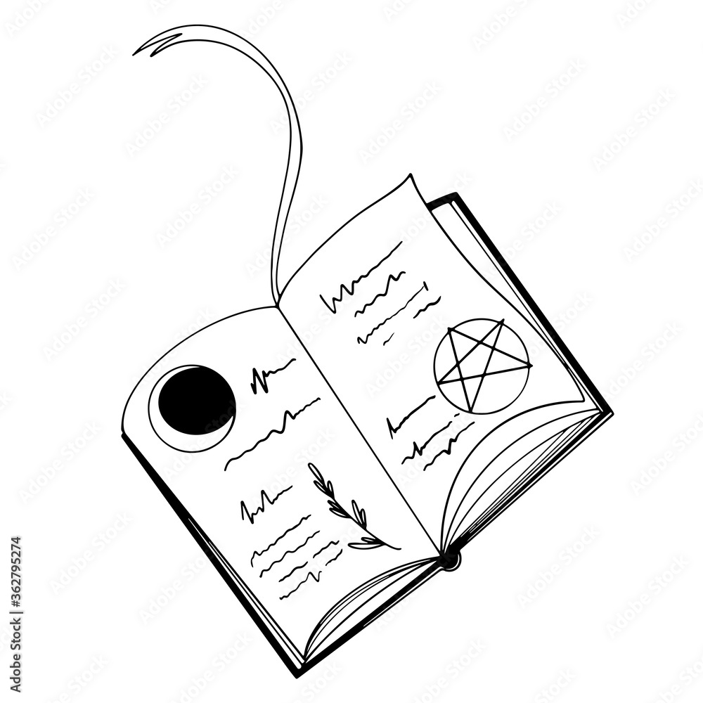 Mystical occult magical witches spellbook for fortune telling. Digital ...