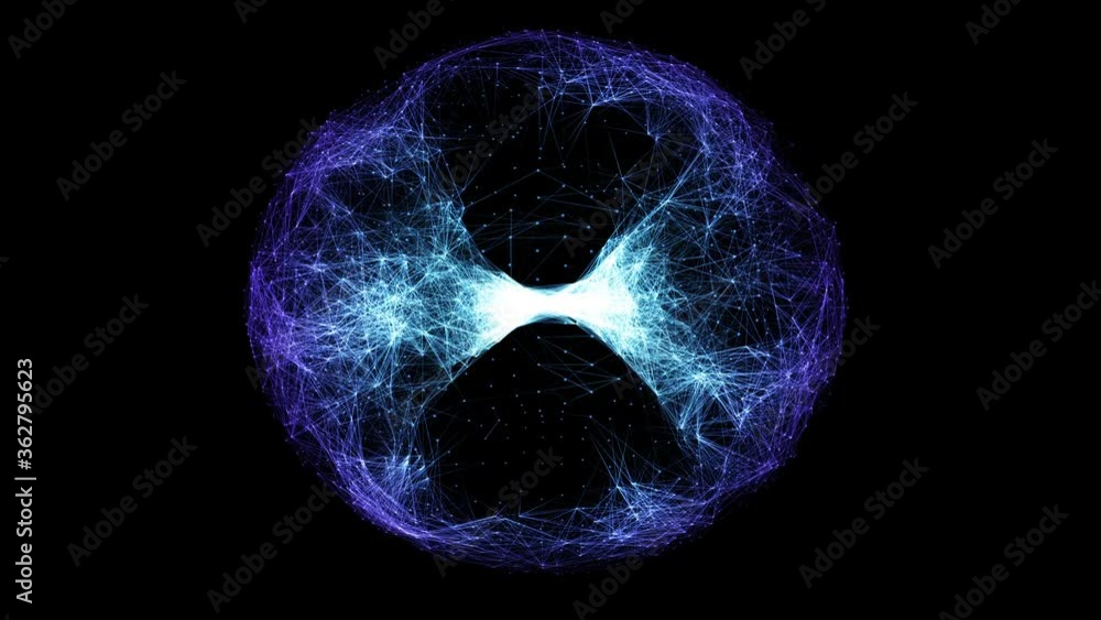Glowing Neural Network Sphere, Visualization of AI, Artificial ...