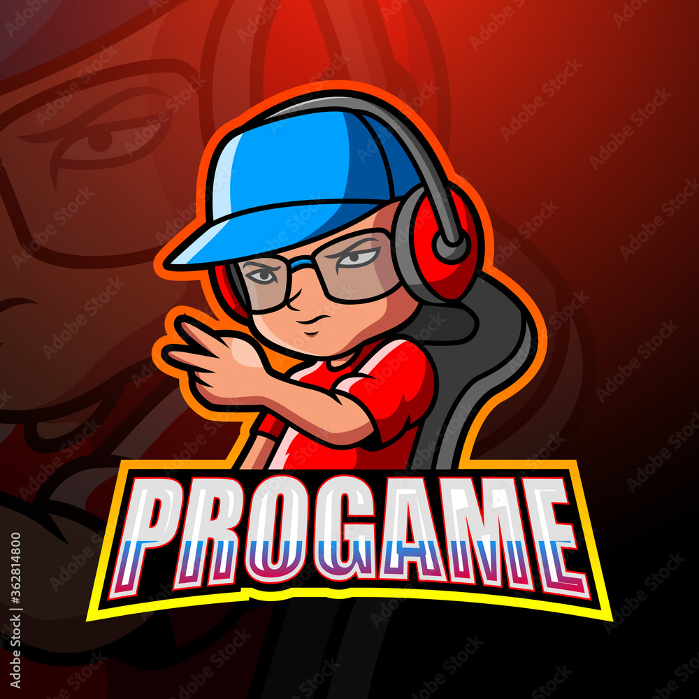 Pro gamer mascot esport logo design Stock Vector | Adobe Stock