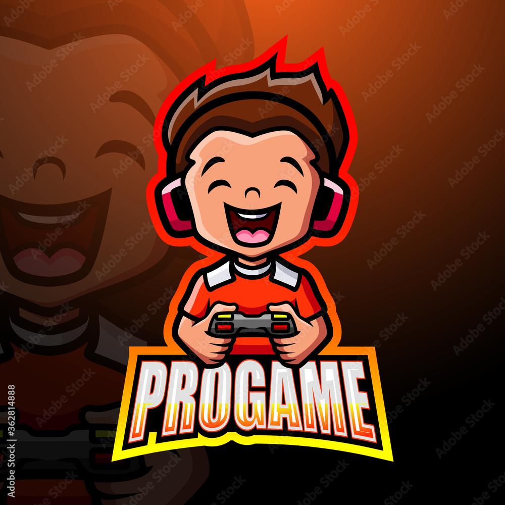 Pro gamer mascot esport logo design Stock Vector | Adobe Stock