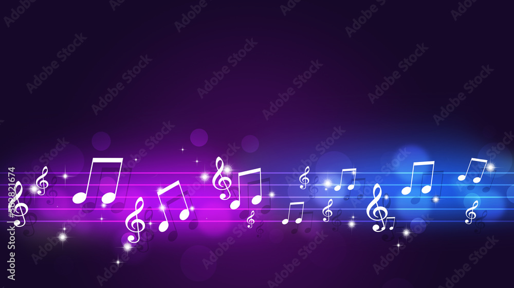 bright music notes poster Stock Illustration | Adobe Stock