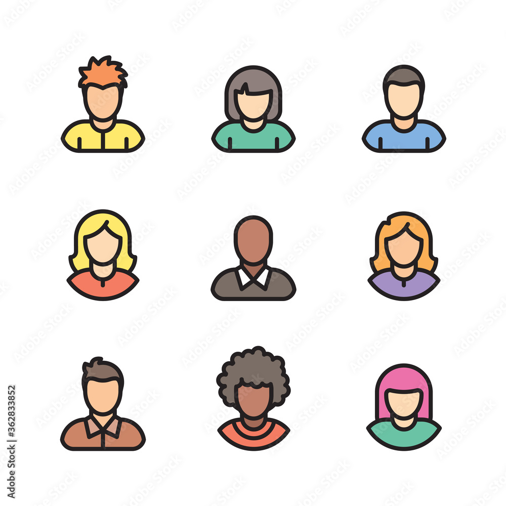 Poster Simple Avatars suitable for profile page, social network, social ...