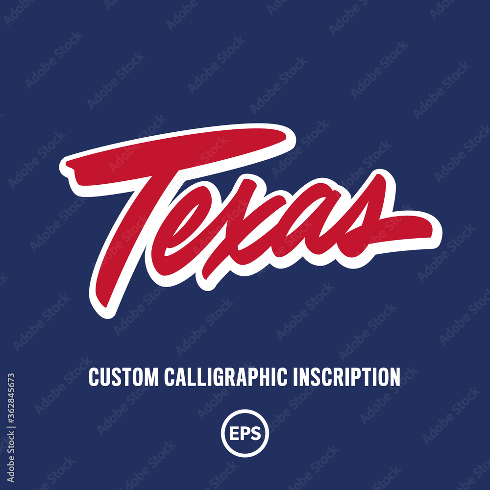 "Texas" custom script lettering. Editable colours and size. Great for ...