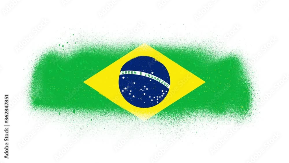 Vídeo do Stock: Brazil Flag Reveal With Paint Brush Splatter Mask/ 4k ...