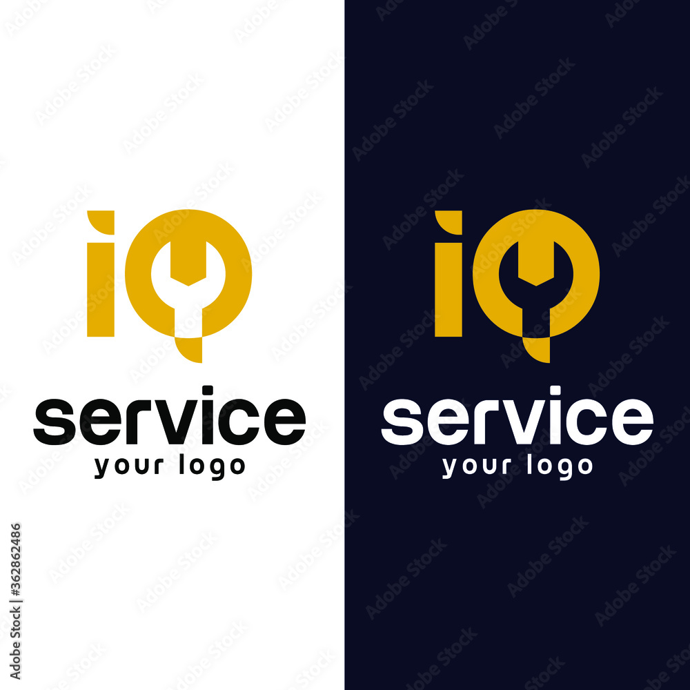 IQ service logo design modern and creative logotype vector template ...