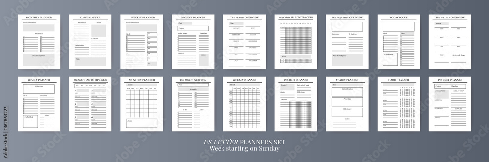 Planner sheet vector. Printable vertical notebook page Stock Vector ...