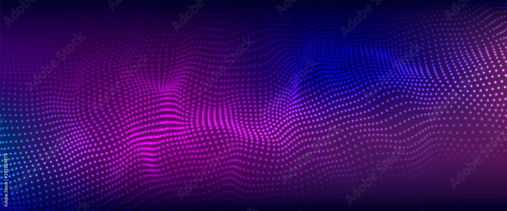 Color music sound wave. Abstract futuristic background of glow ...