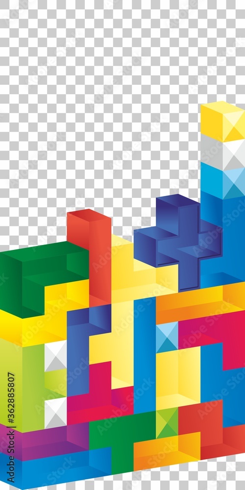 Tetris game with pieces of squares. Vector image Stock Vector | Adobe Stock