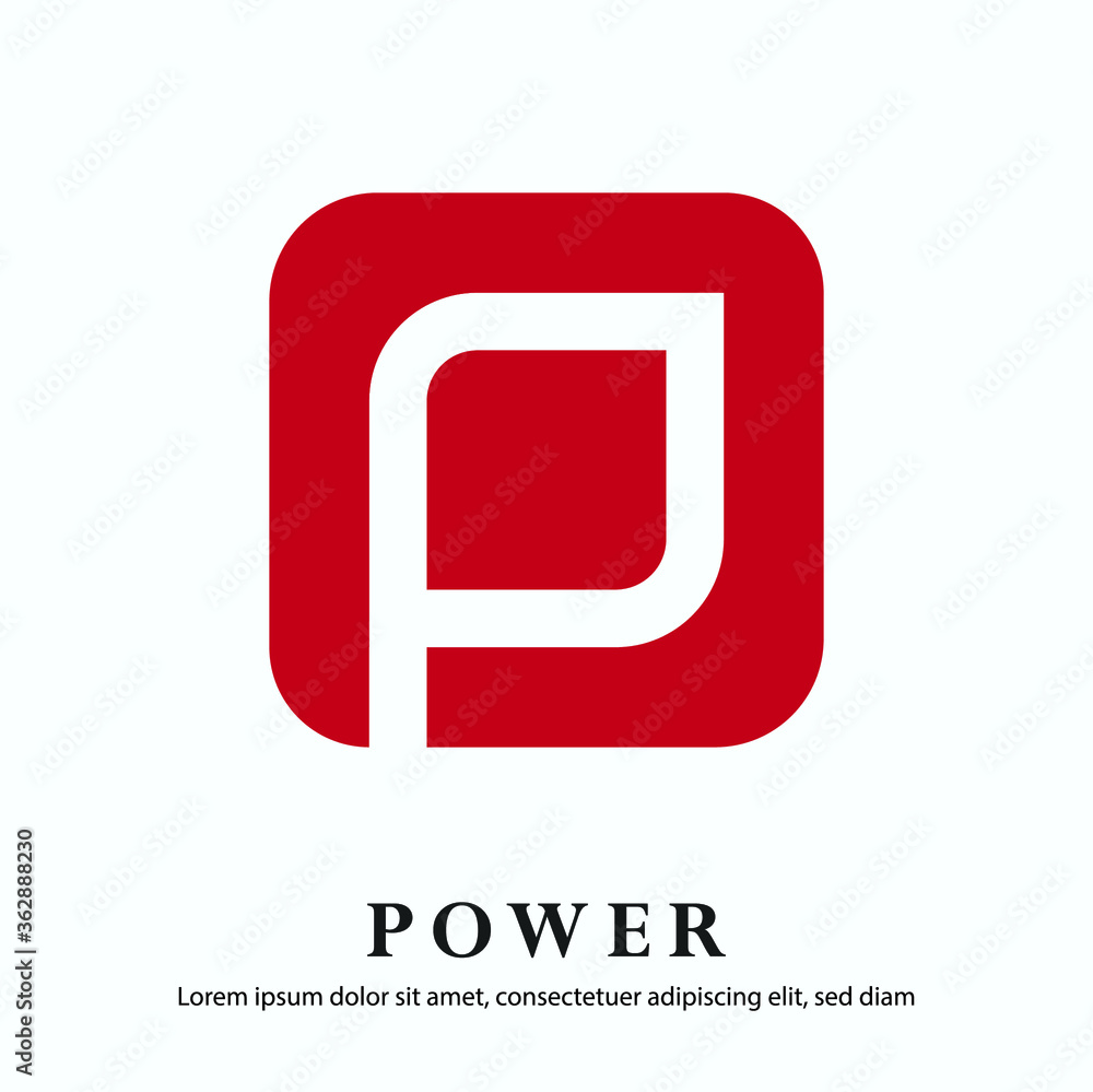 power, Letter P logo design for company logo Stock Vector | Adobe Stock