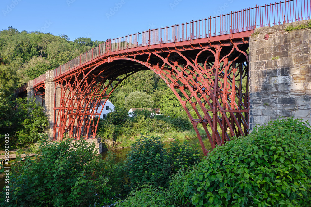 Poster The Iron Bridge, the world's first iron bridge, spanning the ...