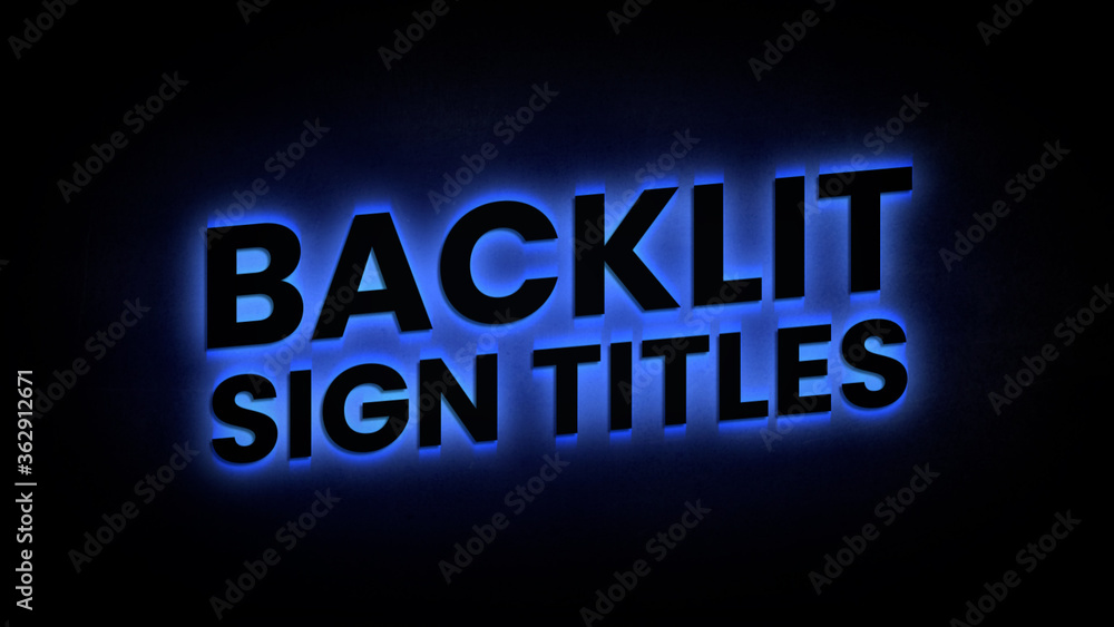 Backlit LED Signs Titles Stock Template | Adobe Stock