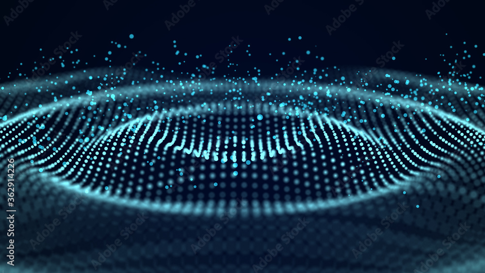 Abstract blue futuristic background. Big data visualization. Digital ...