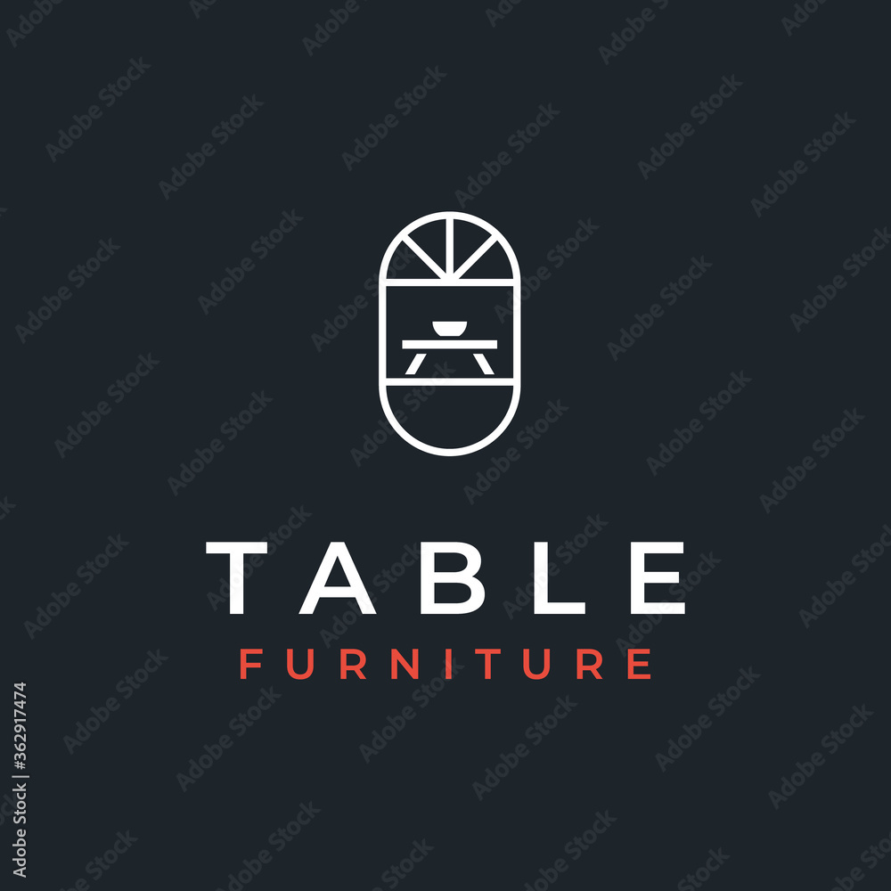 simple emblem table logo design inspiration Stock Vector | Adobe Stock