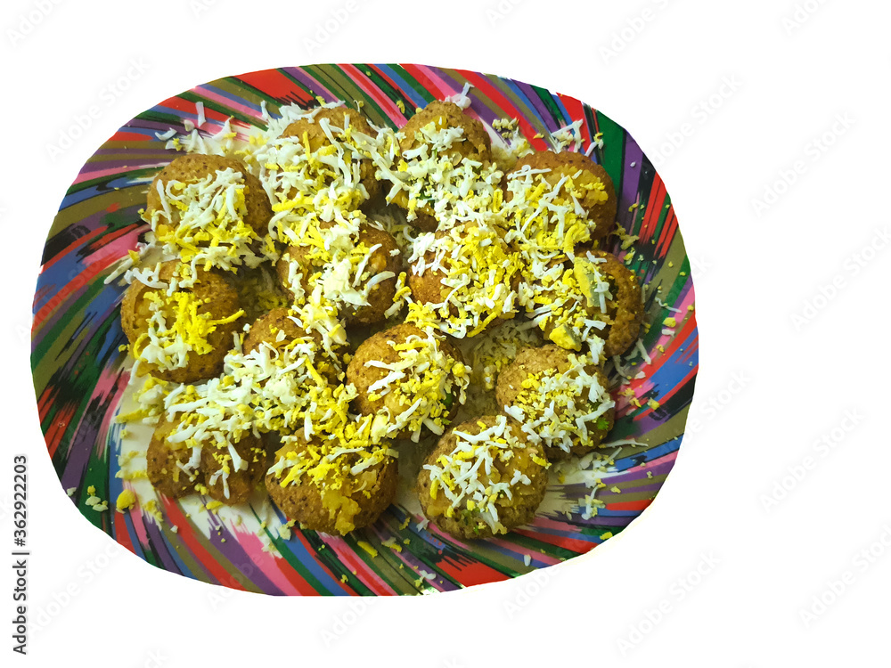 Panipuri - traditional indian street food made of chickpeas and potato ...