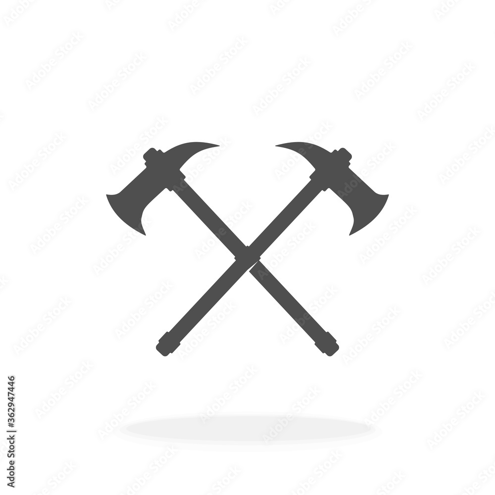 Crossed Tomahawks Icon Indian National Weapon Native American Ax Black ...