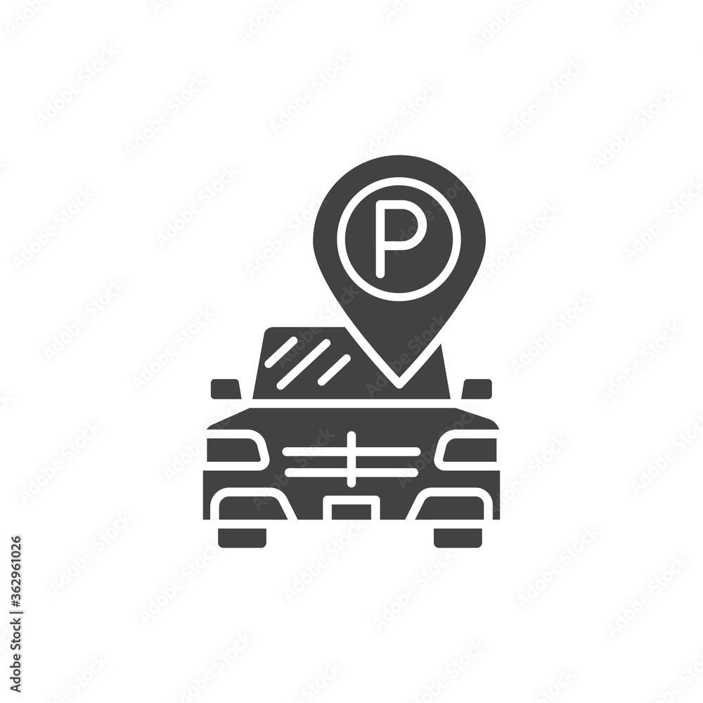 Free parking black glyph icon. Additional service symbol. Hotel ...