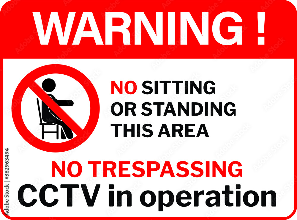 Do not sit here no sitting warning caution notice sign vector ...