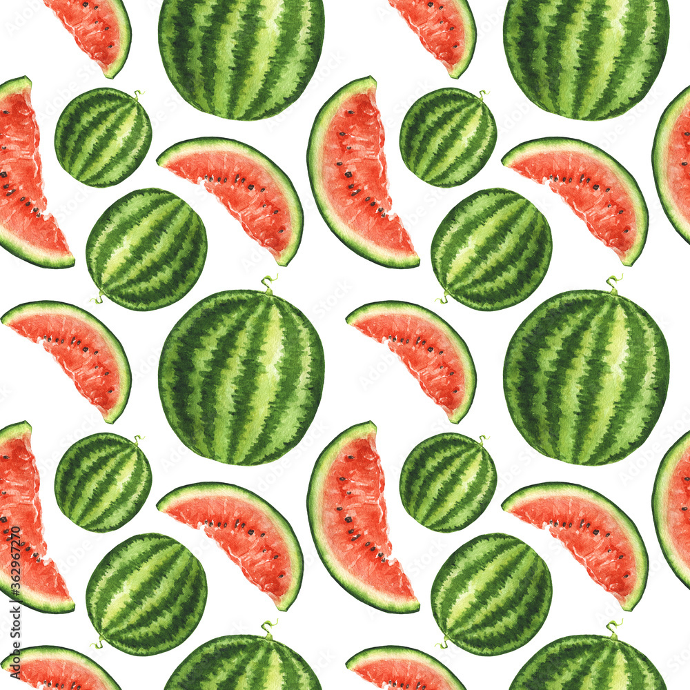 Watercolor Fruits Digital Paper, Summer Tropical Fruits Seamless ...