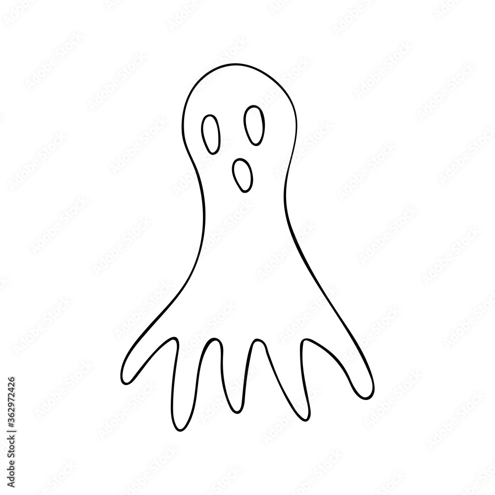 Scary flying ghost. Horrible wraith frightening screams. A monster with ...