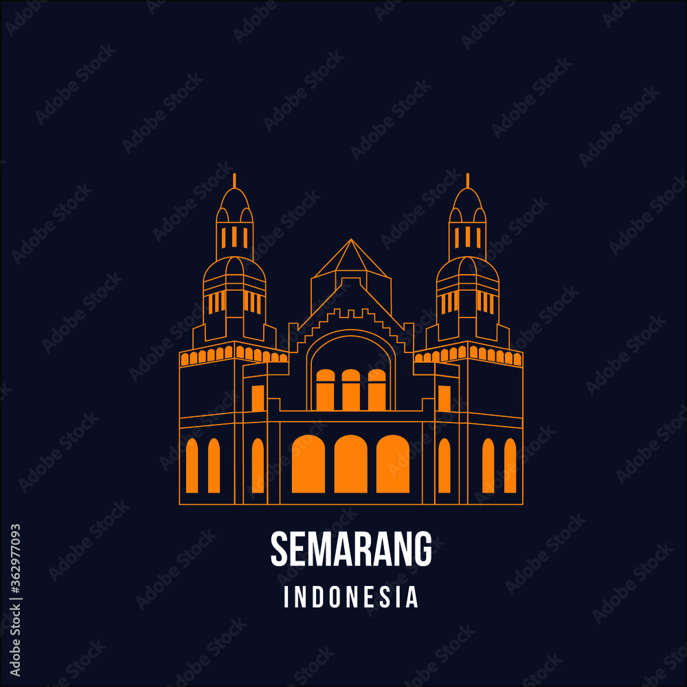 vector illustration of lawang sewu semarang Stock Vector | Adobe Stock