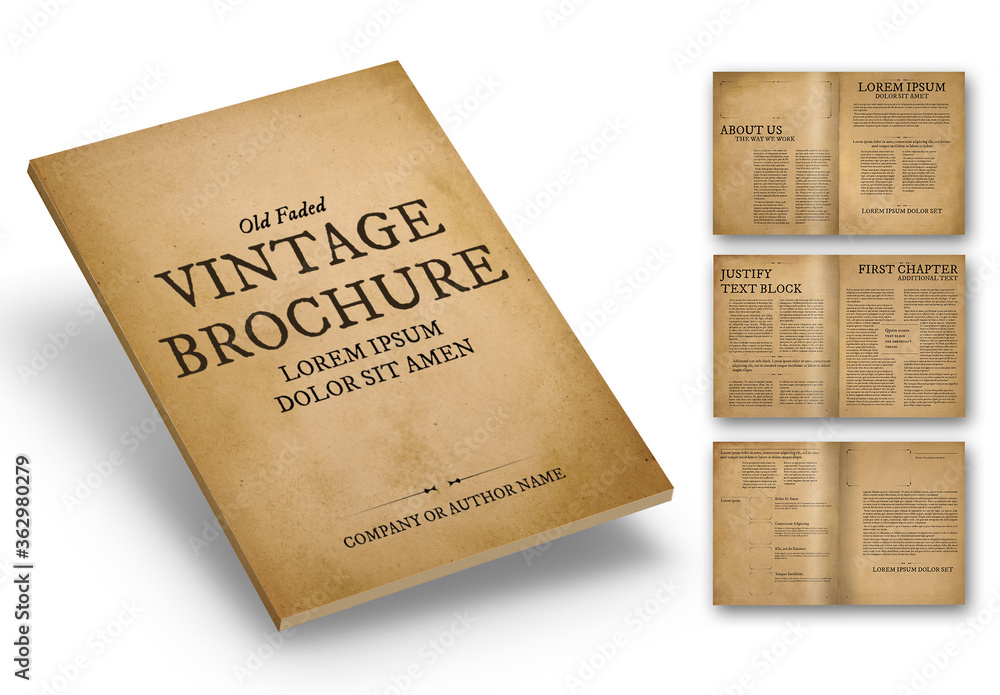 Old Faded Brochure Layout Stock Template | Adobe Stock